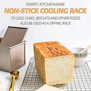 VNIMTI Baking Rack 2 Packs, Stainless Steel Cooling Racks, Wire Rack for Baking, Oven Safe Cookie Cooling Rack for Cooking, Roasting, Grilling, Drying, Fit Half Sheet Pan (16.5" * 12")