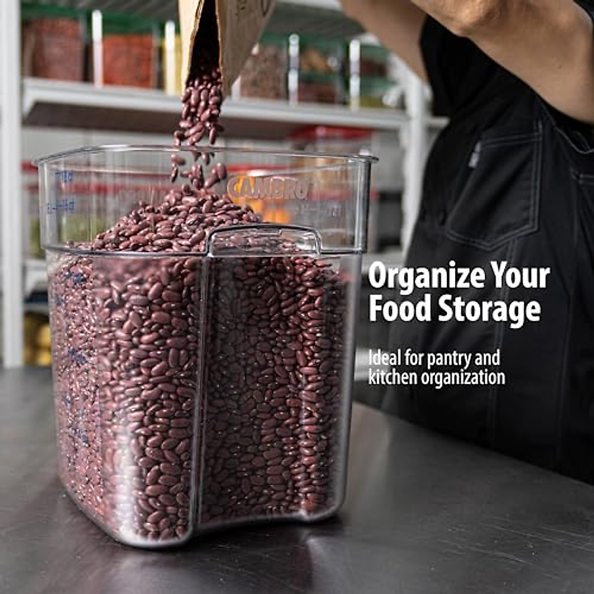 Cambro FreshPro 18Qt Food Storage Container in Clear for Industrial and Kitchen Use, Pantry Organization and Ingredient Freshness