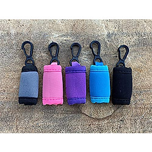 Chapstick Holder Keychain – Lip Balm Sleeve – Premium Neoprene with Key Chain Clip – Perfect for Chap Stick or Lip Gloss (Black, 2 Pack)