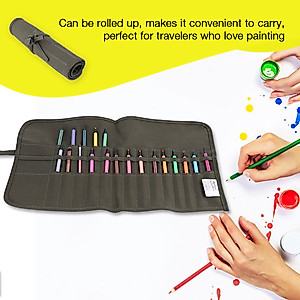 Paint Brush Holder 30 Slots Roll Up Paint Brush Bag Artist Draw Pen Watercolor Oil Brushes Case, Paint Brush Bag