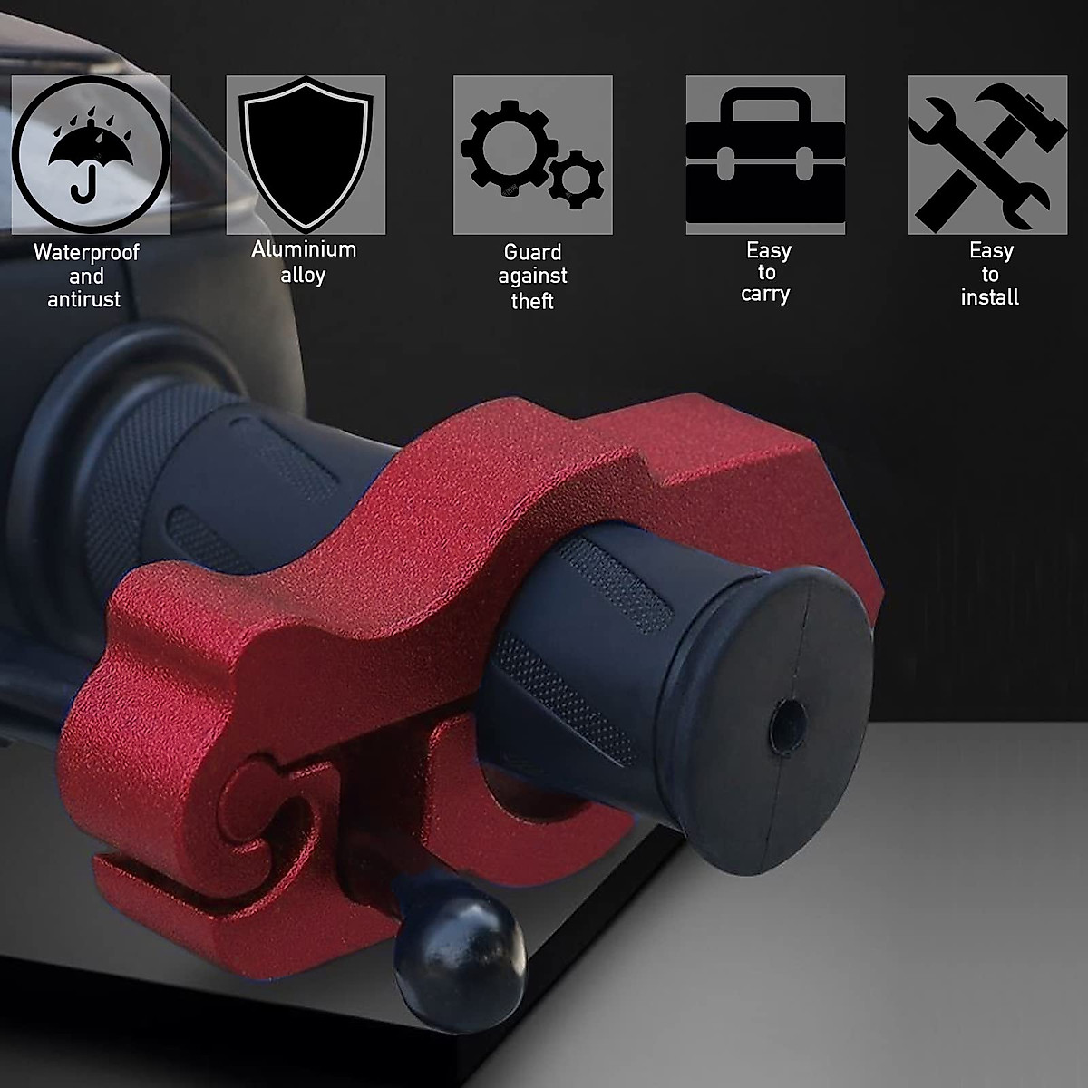 Motorcycle Locks Anti Theft - Motorcycle Lock Heavy Duty for Grip Lock Throttle Lock Brake Locks Anti Theft, Motorcycle Locks Front Brake on Dirt Bike Moped Lock & Motorcycle Accessories