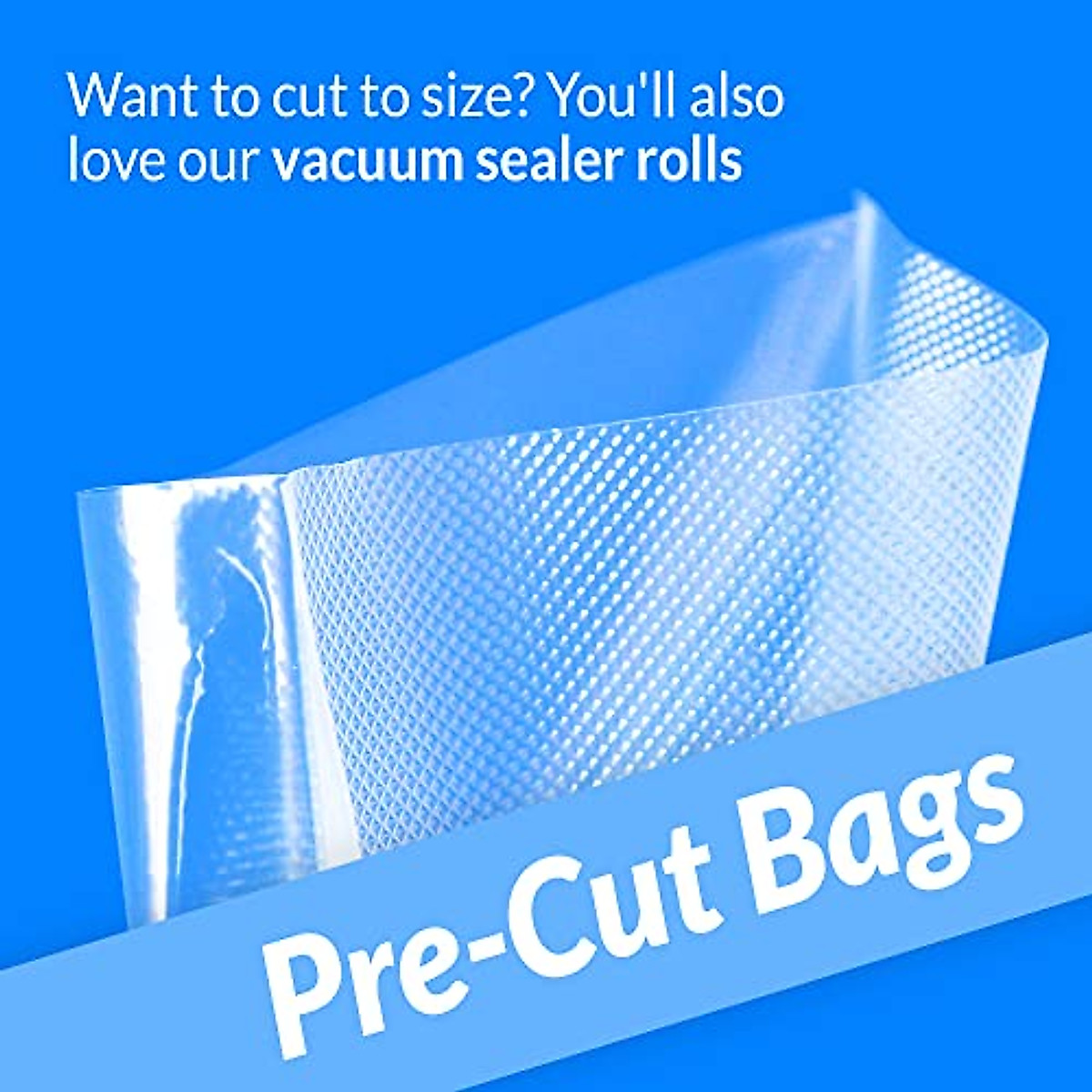 Reli. Vacuum Sealer Bags 8x12 in. | 200 Bags | Pre-Cut Embossed Vacuum Bags for Food | BPA Free | Vacuum Sealer Bags for Sous Vide, Food Freezer Storage/Food Prep | Quart Size, Clear