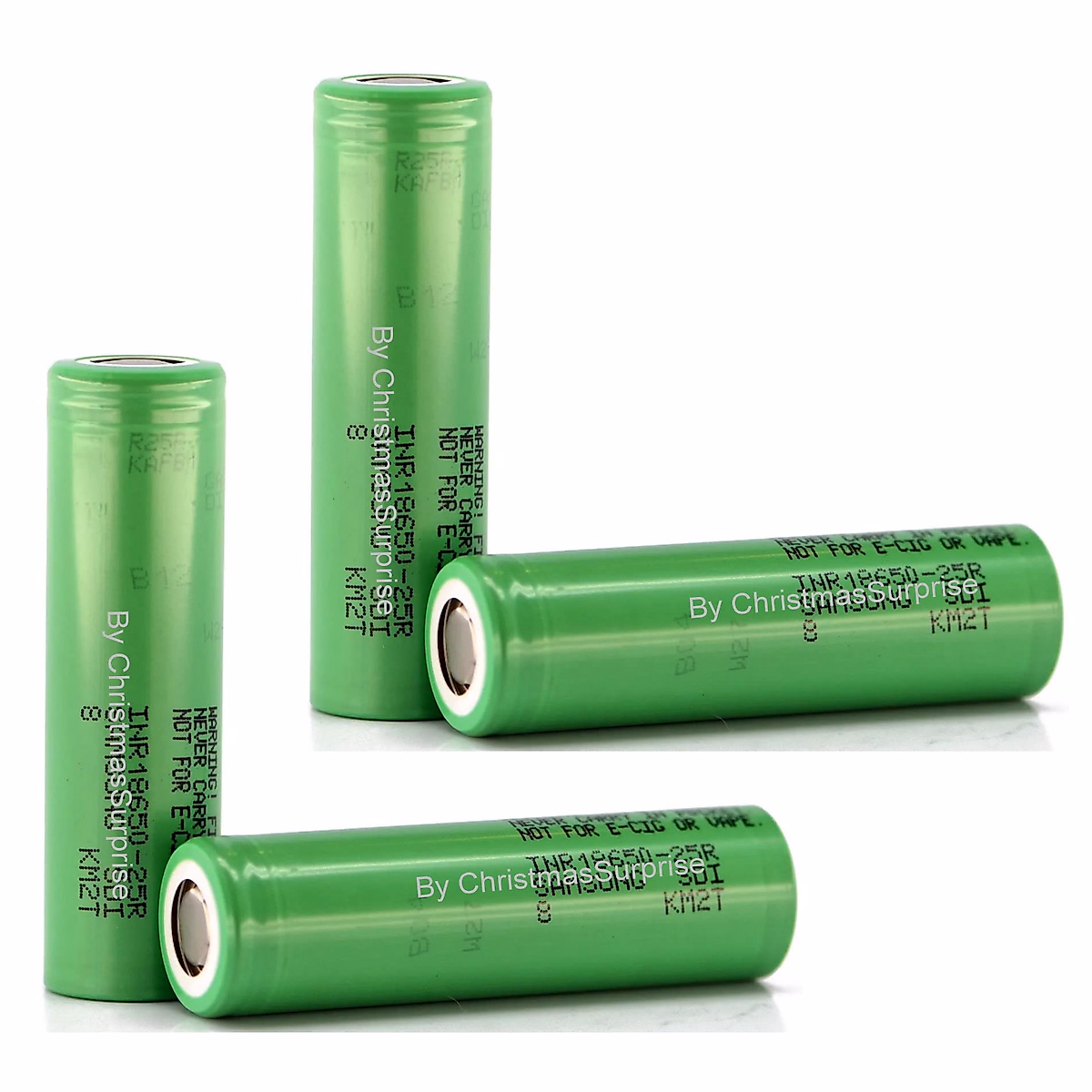100% Authentic Samsung25R 3.7V Rechargeable 18650 Battery 25R Flat Top, Real 2500mAh(4 Pack, with Free Plastic Case)