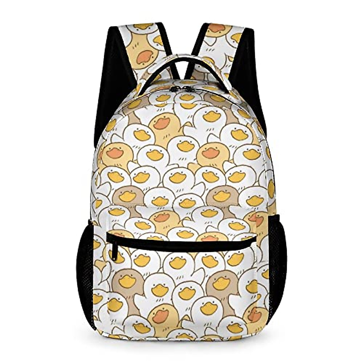 MINBHEBYUD Cute Cartoon Duck Prints Backpack, Lightweight Backpack Casual Daypack, Bookbag for Men Women
