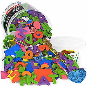 ARTEZA EVA Foam Shapes, 1000 Pieces, Assorted Colors, Peel and Stick Self-Adhesive Foam Pieces, Craft Supplies and Materials for The Classroom, Learning Centers, and After-School Projects
