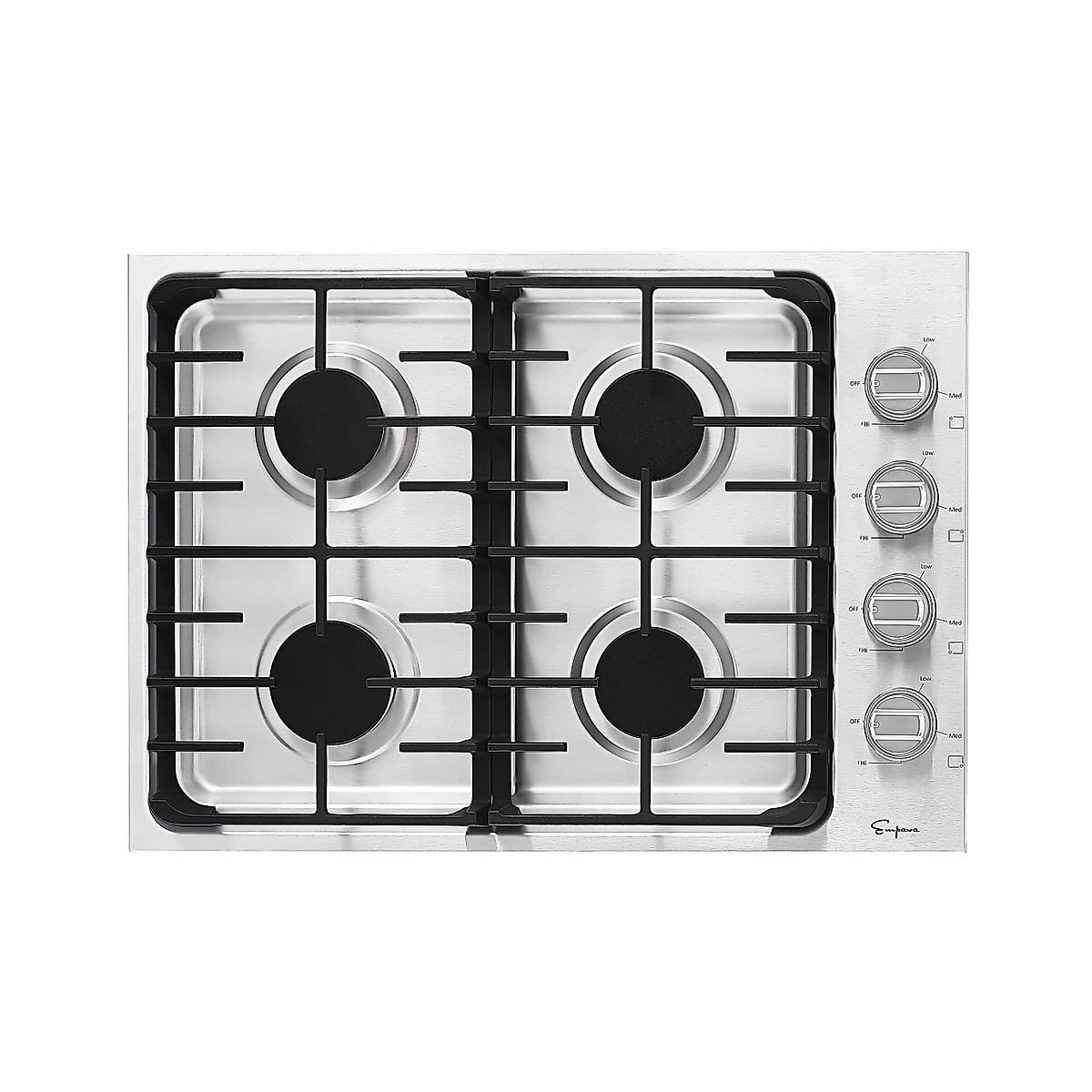 Empava 30" Built-in Gas Stove Cooktop with 4 Sealed Burners LPG Convertible in Stainless Steel, 30 Inch