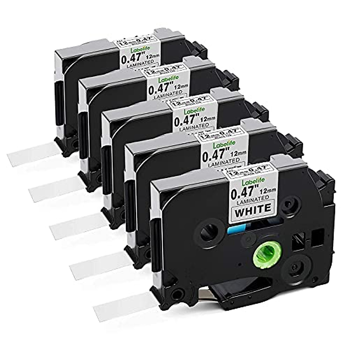 Compatible Label Tape Replacement for Brother Ptouch TZe-231 Label Tapes Bundle with Replacement TZe Label Tape Multicolor, 0.47" x 26.2', Black on White/Clear/Red/Blue/Yellow/Green (Total 11-Pack)