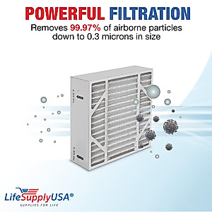 LifeSupplyUSA True HEPA Filter MERV 8 Replacement Compatible with Lennox X0585 X7930X7935 BMAC-14CE HCC14-23 HCXF14-10 Air Purifier