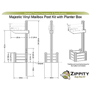 Zippity Outdoor Products ZP19027 Majestic Mailbox Post, White