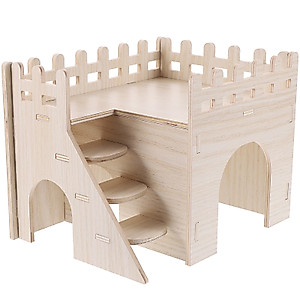 POPETPOP Toys Guinea Pig Toys pet Hamster Hamster Hideout hut Chinchilla Small Animals Ladder Guinea Hideaway Ladder Wooden nest Hamster nest Small House pet Supplies Seesaw