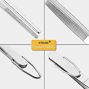 JETKONG Extra Long Kitchen Tweezers Heavy Duty Stainless Steel Cooking Tweezers, Set of 3 (9 12 14 Inch, Silver)