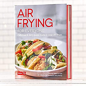 Dash DFAF455GBWH01 Deluxe Electric Air Fryer + Oven Cooker, White & DCB001AF Air Fryer Recipe Book for Healthier + Delicious Meals, Snacks & Desserts, Over 70+ Easy to Follow Guides, Cookbook