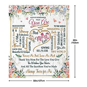 HCDER Mom Gifts, Gifts for Mom Blanket 60"x50", Mom Gifts for Mother's Day, Birthday Gifts for Mom from Daughter Son, Mother Birthday Gift, Mom Gift Ideas, Mom Gifts for Women, Best Mom Ever Gifts