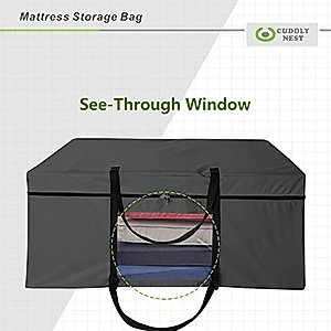 Cuddly Nest Folding Mattress Storage Bag - Heavy Duty Carry Case for Tri-Fold Guest Bed Mattress (Fits 4" Twin & Twin XL Mattress)