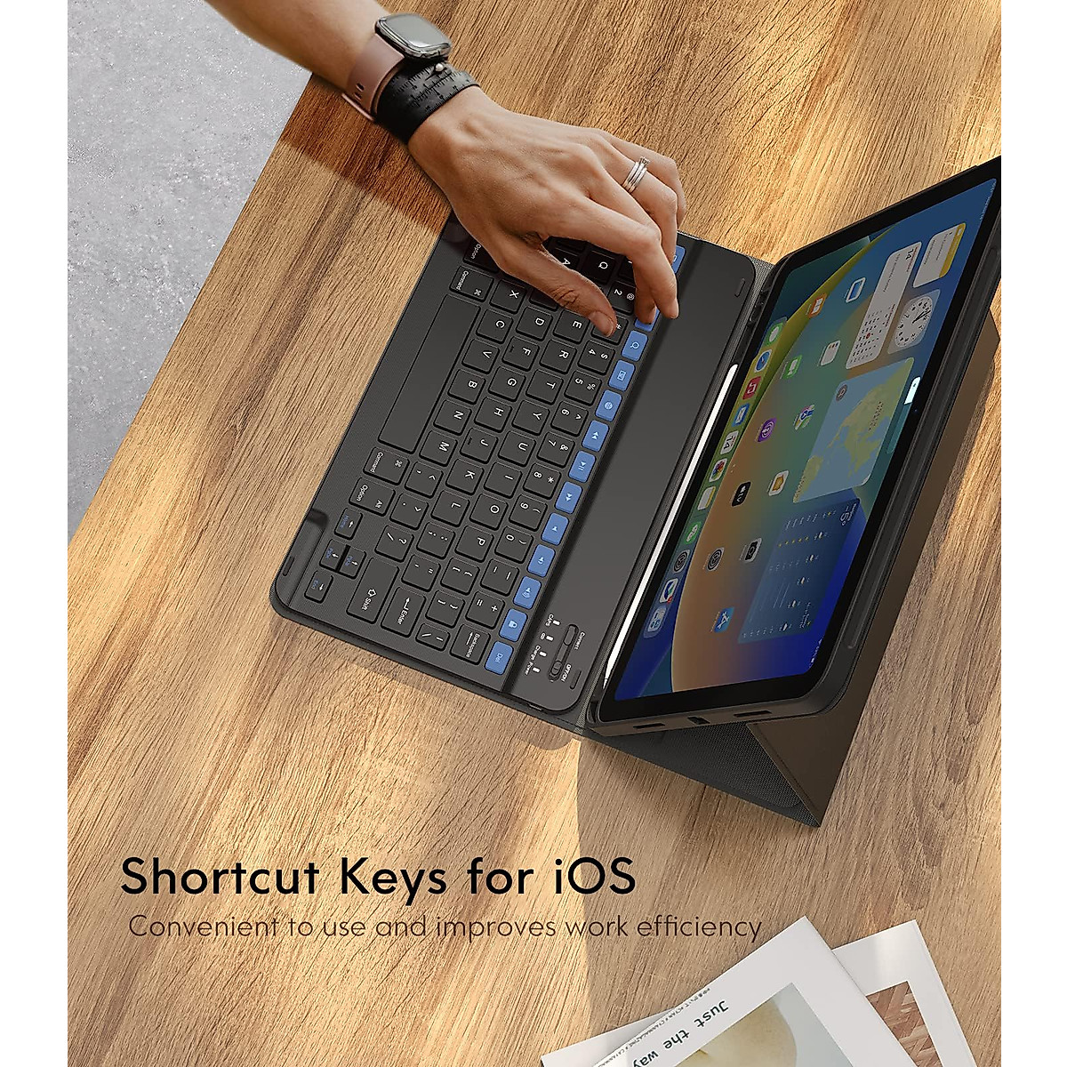CHESONA Keyboard Case for iPad 10th Generation 10.9-inch 2022, Detachable Bluetooth Keyboard, Stand Folio Keyboard Cover with Pencil Holder, Rechargeable Keyboard for iPad 10th Gen 2022 (Black)