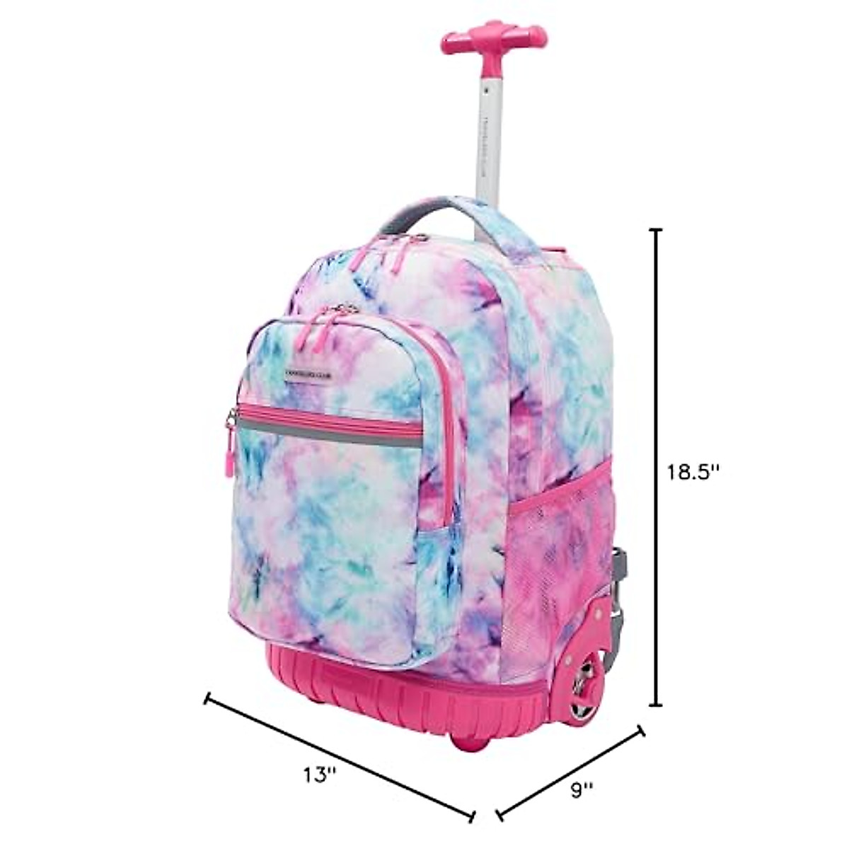 Travelers Club Rolling Backpack, Tie Dye, 18 Inch