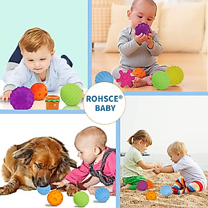 Sensory Balls for Baby, Infant Toys 6-12 Months, Textured Multi Balls for Toddlers 1-3 Colorful Soft Squeezy Bath Toys with Stacking Cups Montessori Toys for Babies Juguetes Para Bebes de 0 a 6 Meses