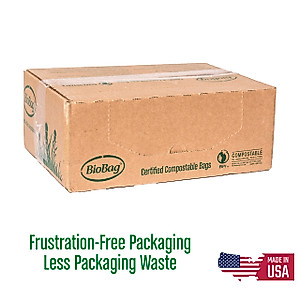 BioBag (USA) The Original Compostable Bag, 48 Gallon, 80 Count, 100% Certified Compostable Trash Bag Liners for Food Waste, Extra Strong and Durable, Trash Bag
