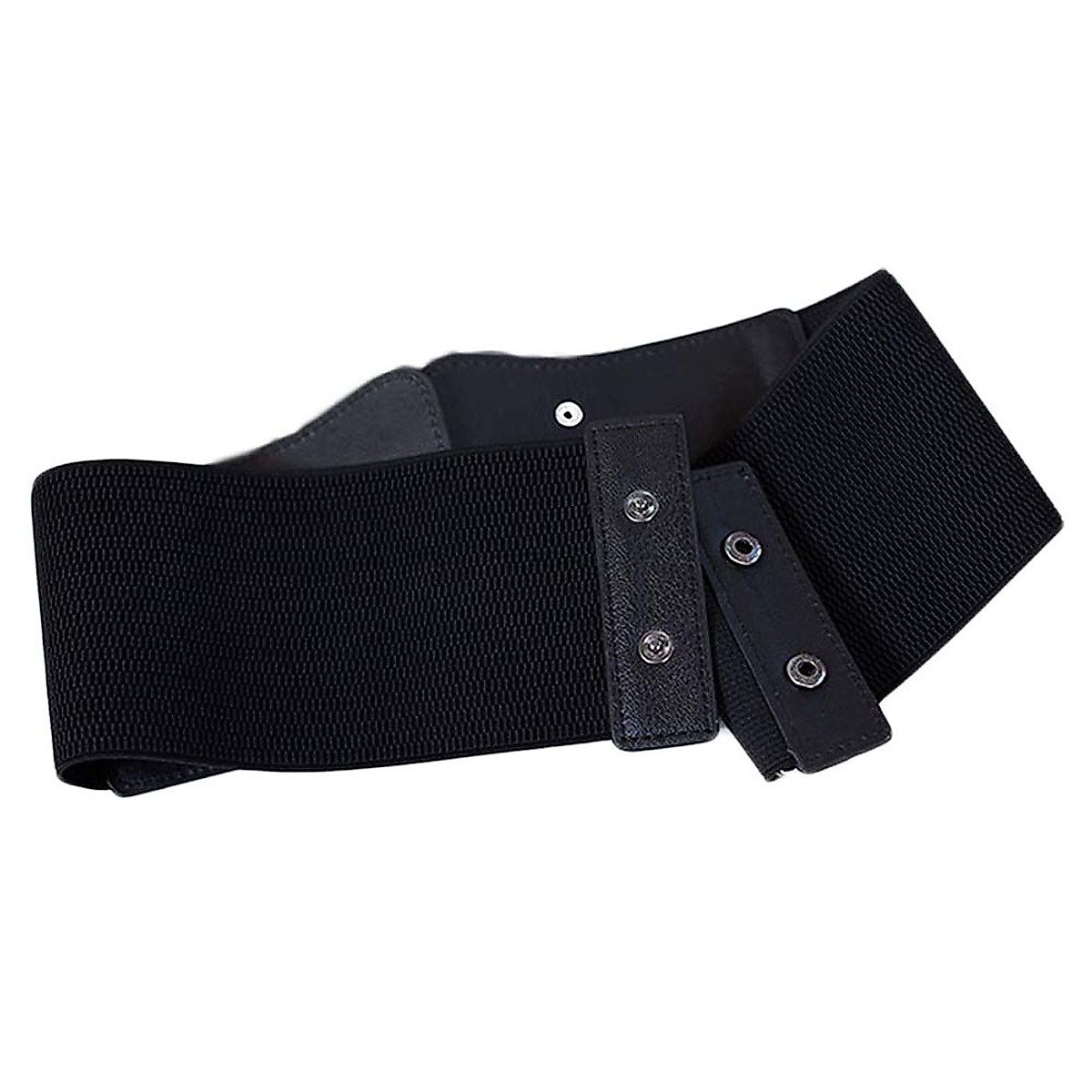 Nanxson Womens Elastic Wide Waist Band Tied Waspie Corset Obi Waist Belt PDW0077 (black)