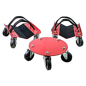 KASTFORCE Snowmobile Dolly Heavy Duty V-Slide with 2.5” PVC Swivel Casters and Rubber Pad Protecting Skis 1500 Lbs Capacity KF2013