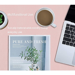 SUJAYU Dual Sided PU Leather Desk Pad, Mouse Pad, Office Desk Mat, Non-Slip Laptop Desk Pad, Waterproof Desk Writing Pad for Office and Home (23.6" x 11.8", Pink+Light Blue)