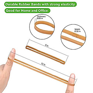 240 Pack Large Rubber Bands, Esee Heavy Duty Trash Can Band, Strong Elastic Bands for Office Supply, Garbage Cans, File Folders, Size 8 Inches