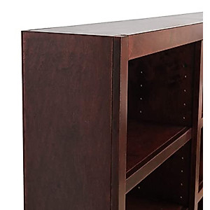 Traditional 84" Tall 18-Shelf Triple Wide Wood Bookcase in Cherry