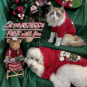 MESHEEN Dog Hoodie for Small Dogs and Cats Made of Soft Comfortable Fabric Embroider Original Cute Pattern, Dog Sweaters Use Warm Brushed Lining Keep Your Pet Cozy