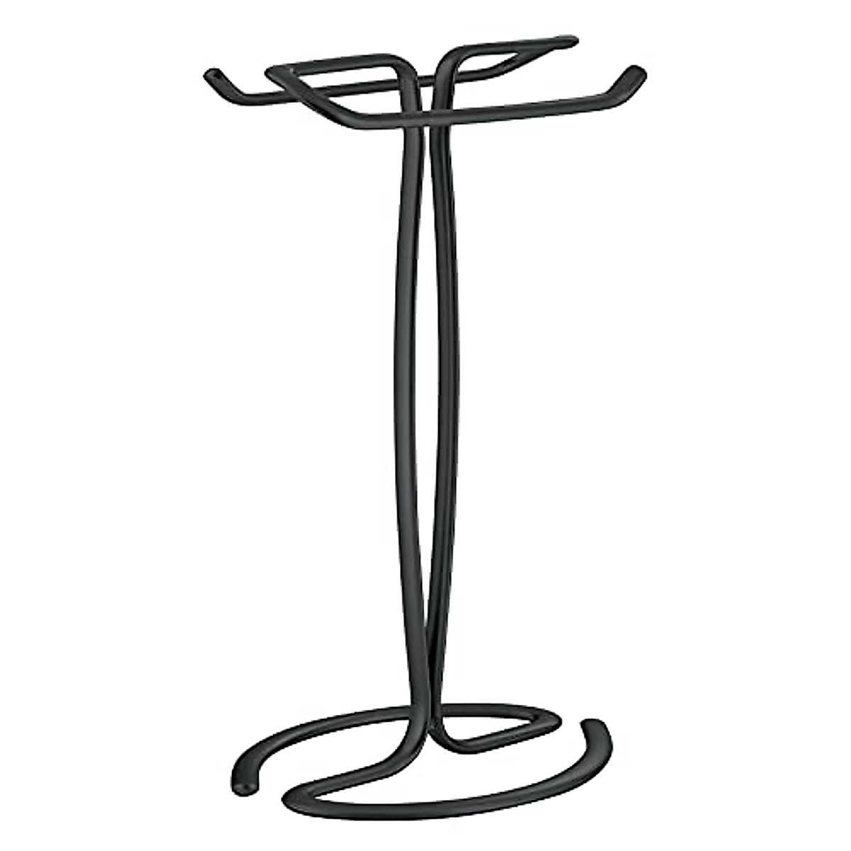 mDesign Metal Countertop Hand Towel Holder - Double-Sided Stand for Bathroom and Vanity Hand Towels and Small Guest Towels - Counter Towel Holder for Bathroom - Spira Collection, 2 Pack, Black