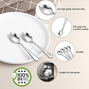 Personalized Custom tablespoon stainless steel，Custom Teaspoon stainless steel Engraved name ice cream Spoon Personalized Valentine's Day Easter Anniversary Wedding Gift (Silver)