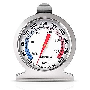 Oven Thermometer 50-300°C/100-600°F, Oven Grill Fry Chef Smoker Thermometer Instant Read Stainless Steel Thermometer Kitchen Cooking Thermometer