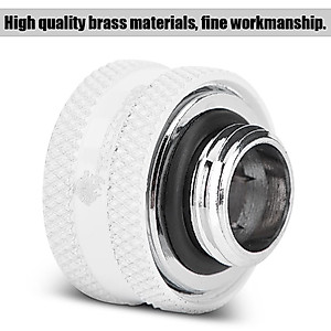 Pomya Water Cooling Fitting, 14mm Water Cooling Compression Fitting for Rigid Acrylic Tube OD (Pack of 4)(White)
