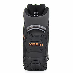 XPETI Men’s Thermator Mid-Rise Waterproof Hiking Boot Insulated Non-Slip Black 9