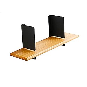 PIBM Stylish Simplicity Shelf Wall Mounted Floating Rack Wooden Solid Wood Shelves Storage Kitchen Bedroom Living Room,4 Types,3 Sizes Avaliable, Blackwhite Oak ,