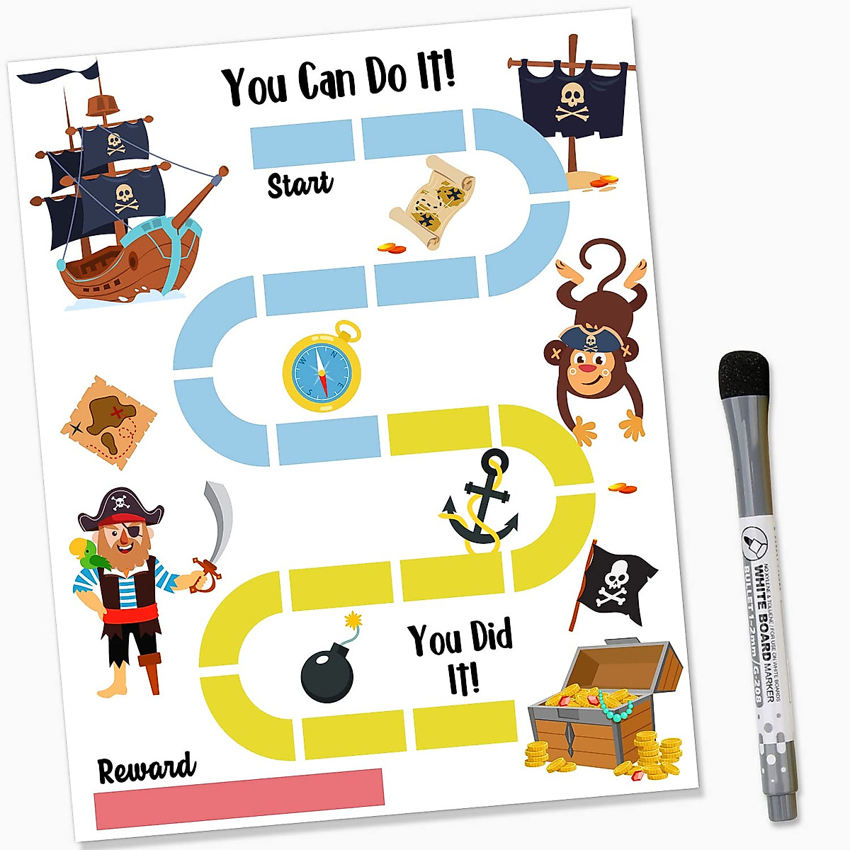 Pirate Themed Chore Chart for Kids - Reward System
