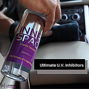 Lithium Inner Space - Interior Detailer, Conditioner, And Protectant. Revives Interiors and Keeps Them Looking New - Natural Appearance, UV Inhibitors, Low Sheen Formula, Makes Surfaces Healthy, Not Shiny.