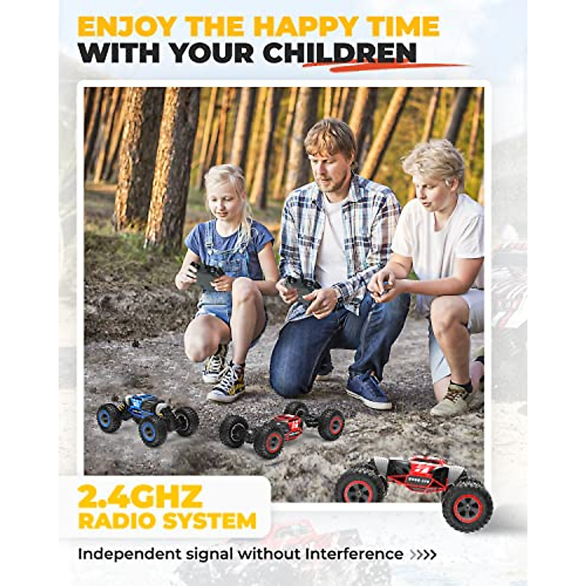 BEZGAR TD141 RC Cars-1:14 Scale Remote Control Crawler, 4WD Transform 15 Km/h All Terrains Electric Toy Stunt Cars RC Car Vehicle Truck Car with Rechargeable Battery for Boys Kids and Adults