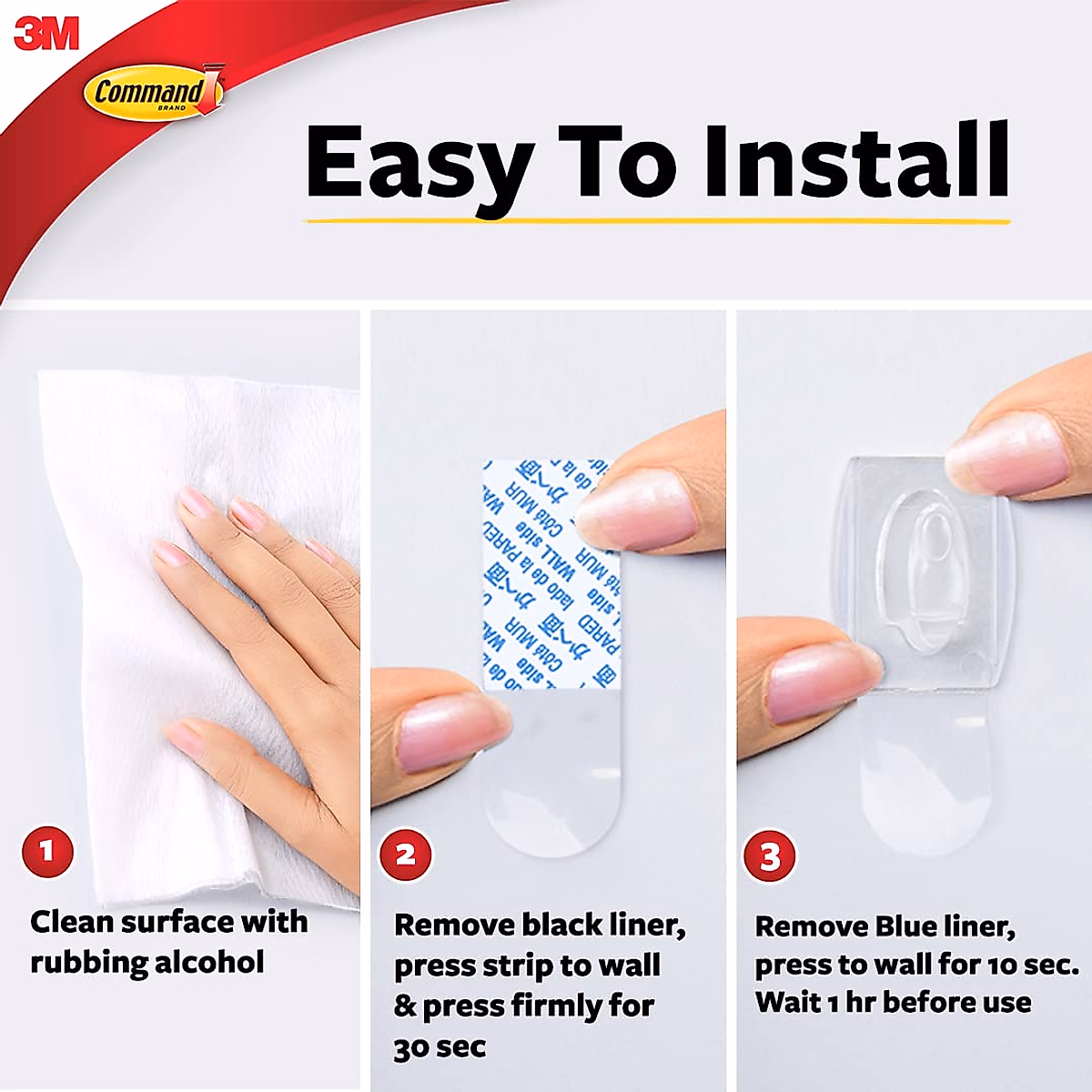 Command Mini Hooks, Clear, 6-Hooks (17006CLR-ES)