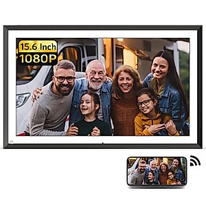 Nexfoto 15.6 Inch FHD 64GB Extra Large Digital Picture Frame with Remote Control, WiFi Electronic Digital Photo Frame 1920x1080 IPS Touch Screen Easy to Share Photo Video via App, Gift for Mother