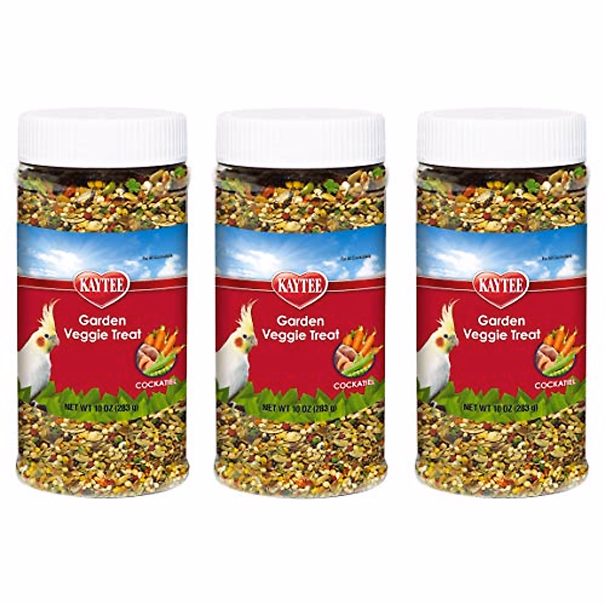 Kaytee 3 Pack of Garden Veggie Cockatiel Treats, 10 Ounces Each