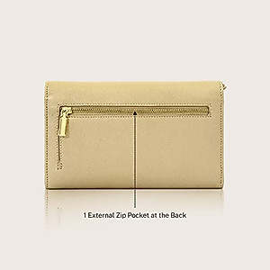 eské Bianca - Envelope Wallet in Genuine Leather - RFID - Holds Cards, Coins and Bills - Compact Design with Pockets - For Everyday Use - Travel Friendly - Water Resistant - For Women
