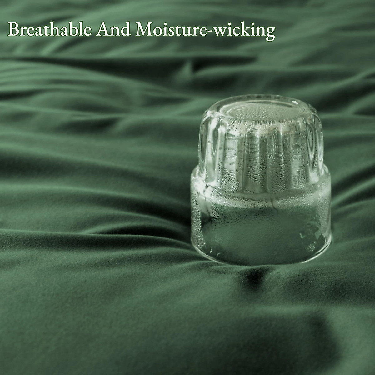 KINMEROOM Olive Green Duvet Cover Queen Size Set, 3 Pieces, 1 Soft Bedding Duvet Cover 90×90 Inches with Zipper Closure 8 Ties and 2 Pillow Shams for Queen Size Bed (Olive, Queen)