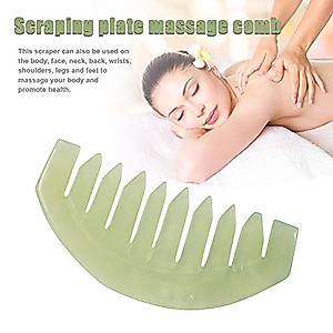Janedream Jade Stone Massage Comb Traditional Natural Jade Massager Acupuncture Head Therapy Trigger Point Treatment