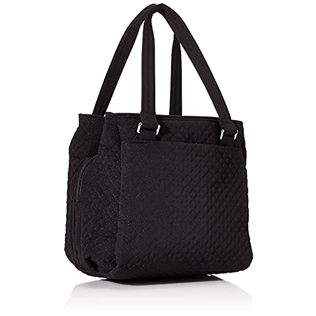 Vera Bradley Women's Microfiber Mini Multi-compartment Crossbody Purse, Classic Black, One Size