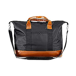 Skunk Weekender - Smell Proof Bag w/ Combiation Lock (Black/Brown Leather)