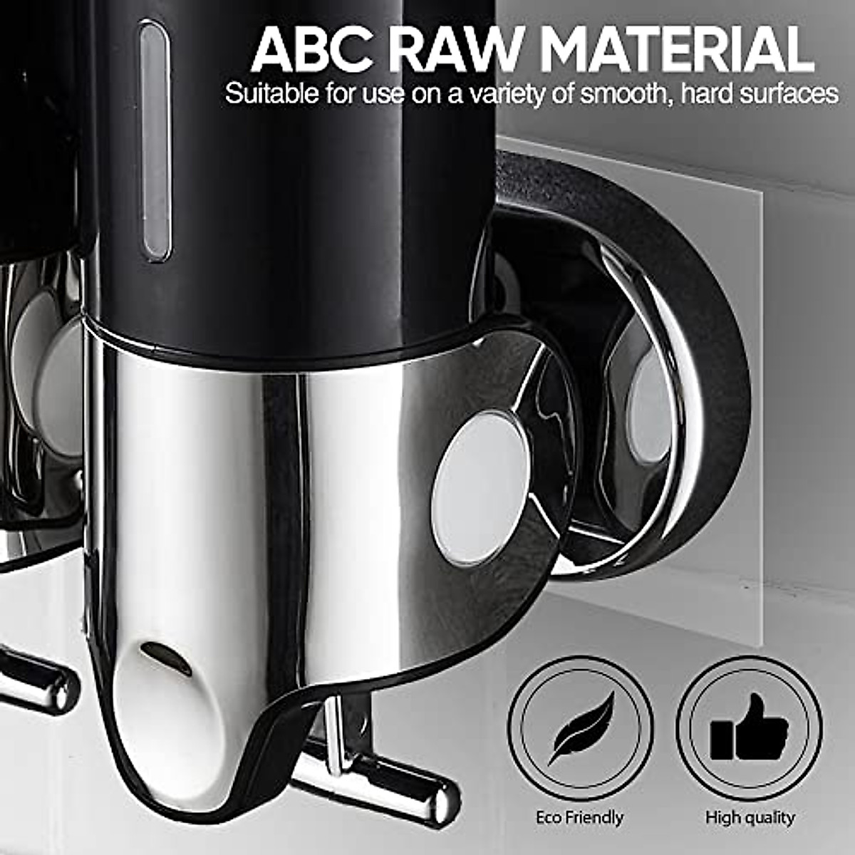 Shower Caddy Bathroom Organizer with Wall Mounted Bathroom Shower Pump Dispenser, Rustproof Stainless Steel Bathroom Shower Shelf, Shampoo and Soap Dispensers for Kitchen Bathroom Hotel, Black