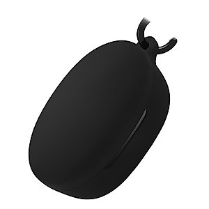 Geiomoo Silicone Carrying Case Compatible with Anker Soundcore Life P2 Mini, Portable Scratch Shock Resistant Cover with Carabiner (Black)