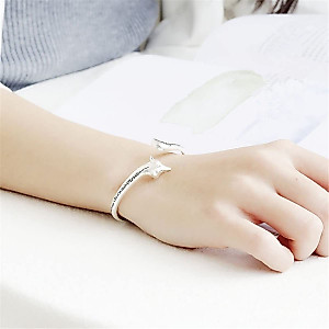 YUANXIN Fox Bracelet Cute Woman Bracelet Simple Fresh Fox Bracelet Students Ladies Elegant Bracelet Silver Personality Bracelet Valentine's Day Present (silver)