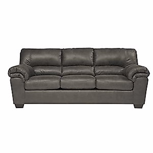 Signature Design by Ashley Bladen Faux Leather Sofa, Gray