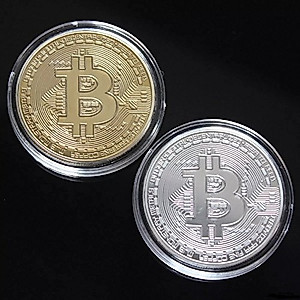Bitcoin Challenge Coin Deluxe Collector's Set Featuring The Limited Edition Original Commemorative Tokens - 2 Pcs with Random Color and Design